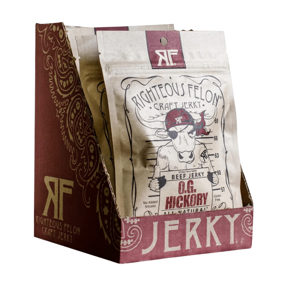 Og Hickory Beef Jerky 8 Pack Righteous Felon Craft Jerky