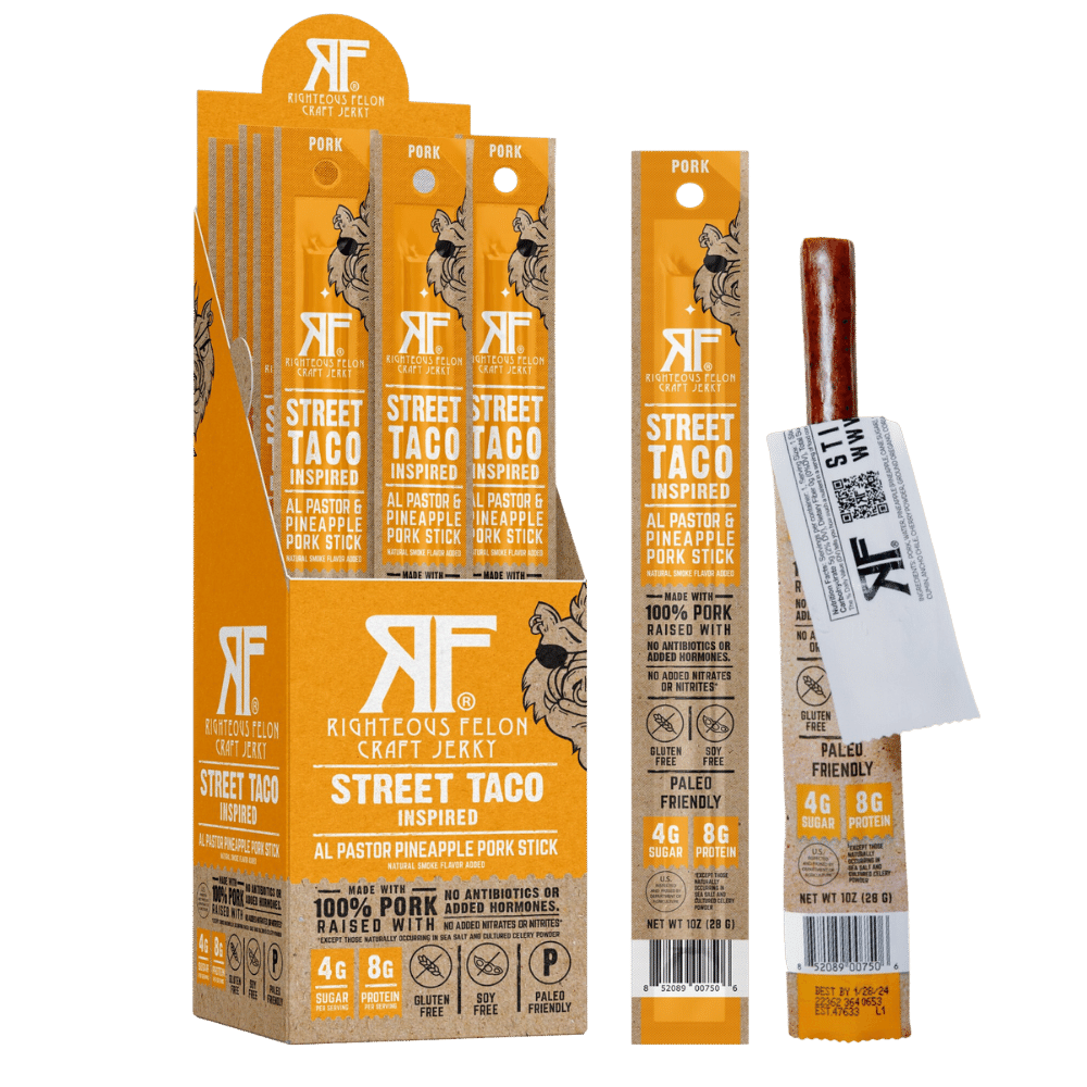 Street Taco Pork Stick (24-Pack) – Righteous Felon Craft Jerky