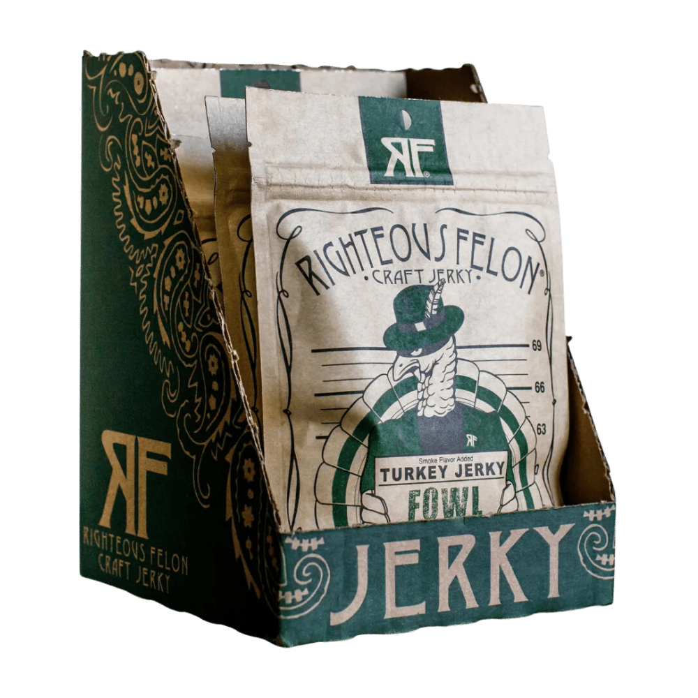 Fowl Capone Turkey Jerky (8-pack) – Righteous Felon Craft Jerky