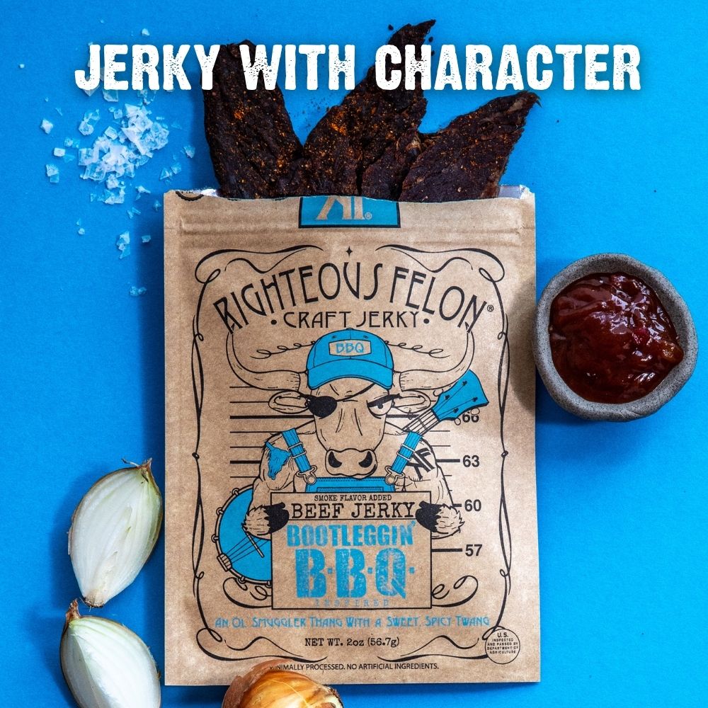Righteous Felon Premium Beef Jerky Protein Pack | 8 Meat Snacks ...