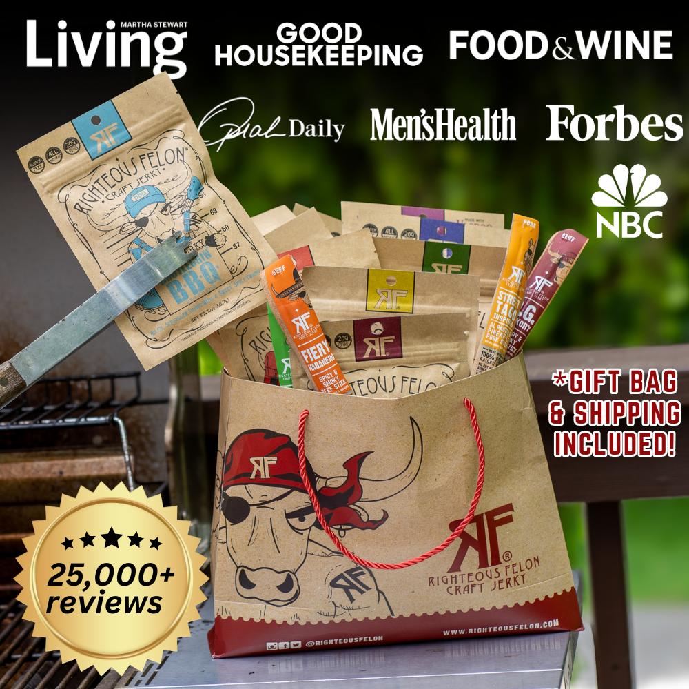 Righteous Sampler Beef Jerky & Meat Sticks (12-Pack) – Righteous Felon ...