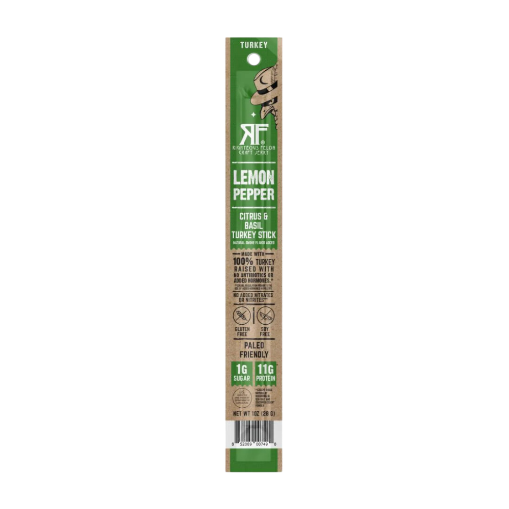 Lemon Pepper Turkey Stick (1-Pack) – Righteous Felon Craft Jerky
